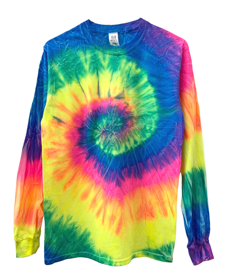 Neon Rainbow Tie-Dye Long Sleeve Unisex Tee – Era of Artists