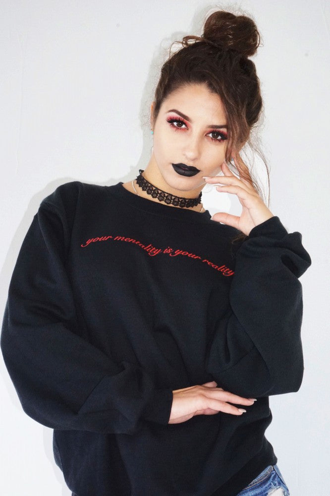 Your Mentality is Your Reality Black Graphic Unisex Crewneck Sweatshir ...